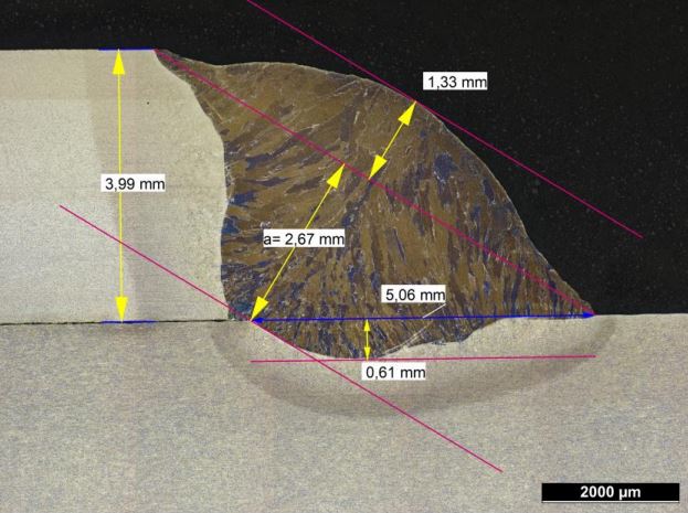 Weld seam evaluation on cross-section according to DIN EN ISO 5817 ...